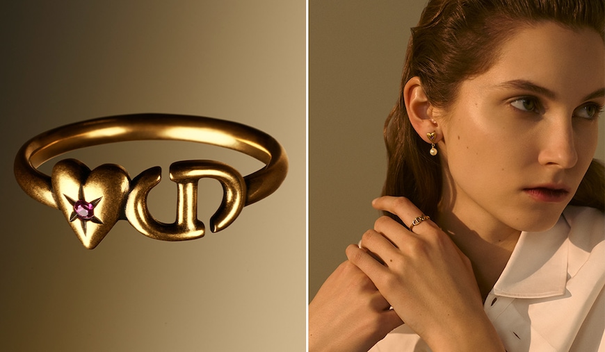 Dio(r)evolution Necklace Gold-Finish Metal and White Crystals | DIOR